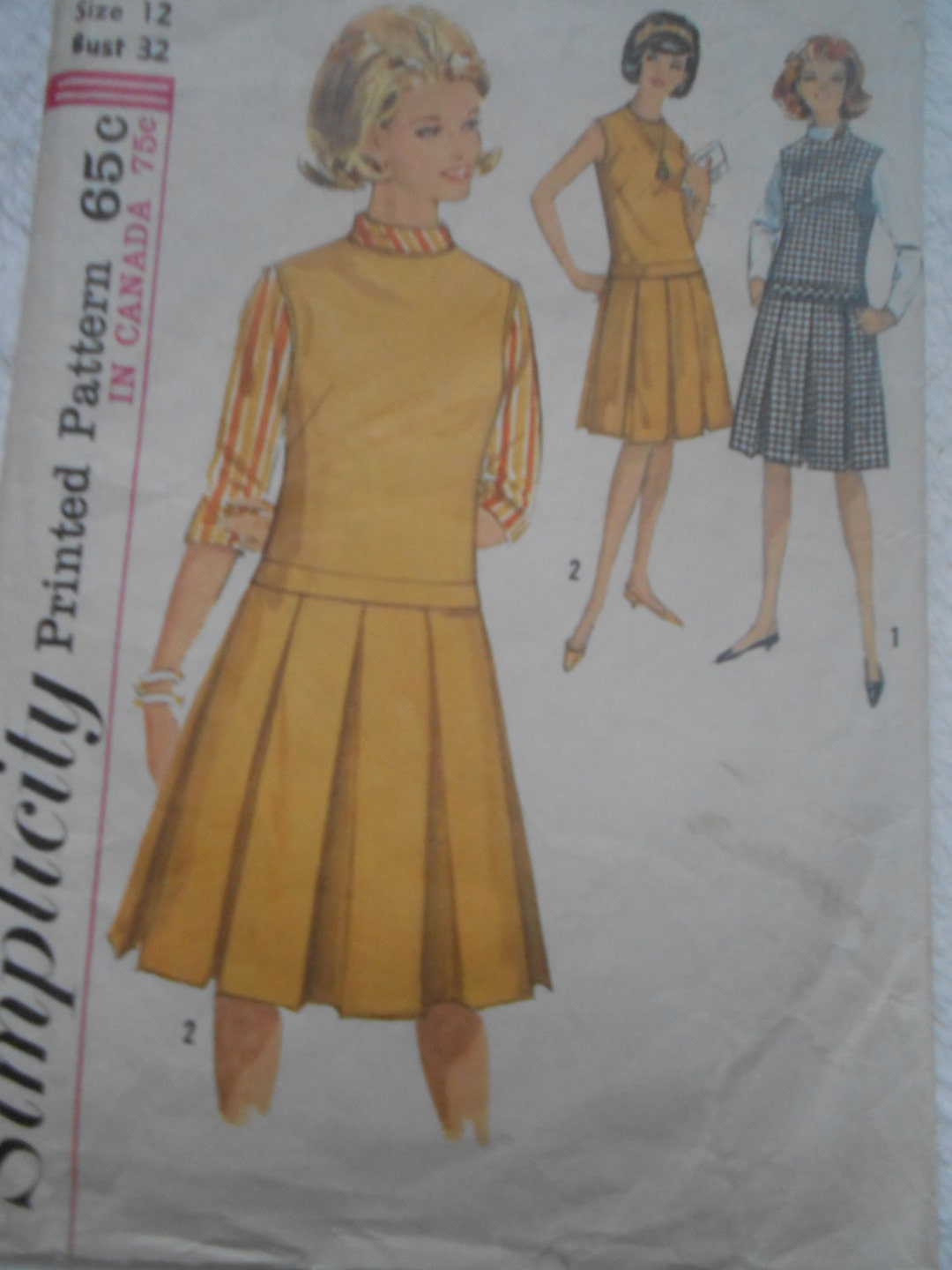 Vintage 1960s Simplicity 5161 Sewing Pattern Teen Blouse, Jumper or ...
