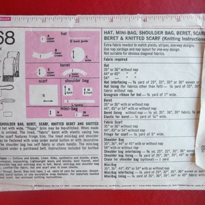 Vintage Simplicity 8468 Sewing Pattern Hat Mini-bag Shoulder | Etsy