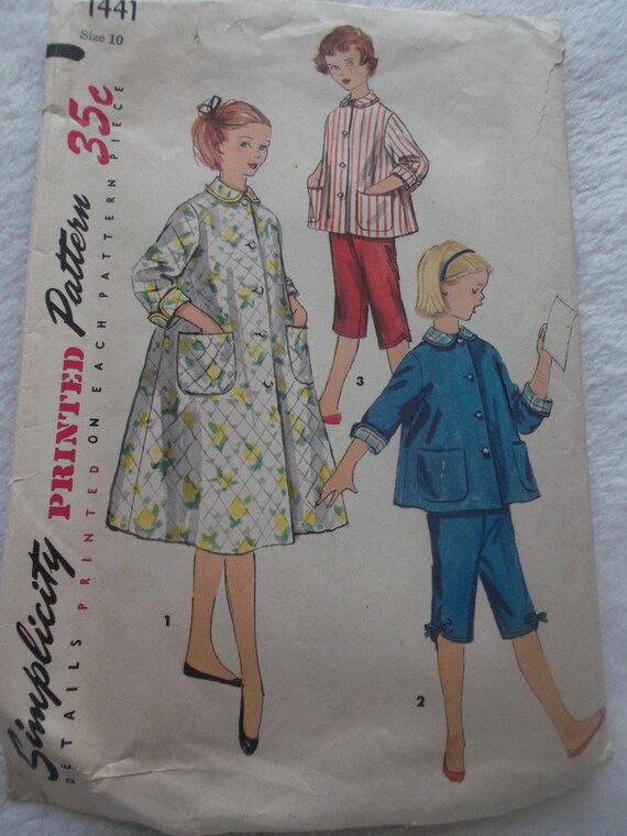 Simplicity 1441 Vintage Sewing Pattern Girls Size 10 | Etsy