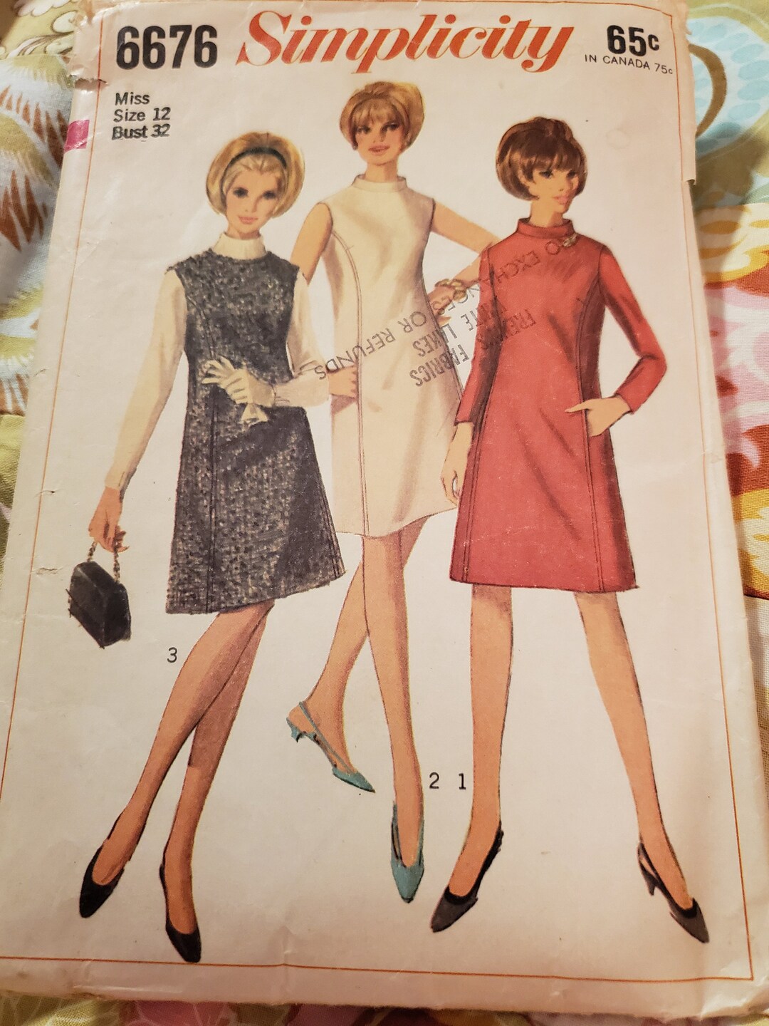 Vintage Simplicity 6676 Sewing Pattern One Piece Dress or Jumper Size ...