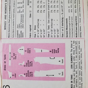 Simplicity 5506 Sewing Pattern Size 18 Tunic or Dress 70s Fashions - Etsy