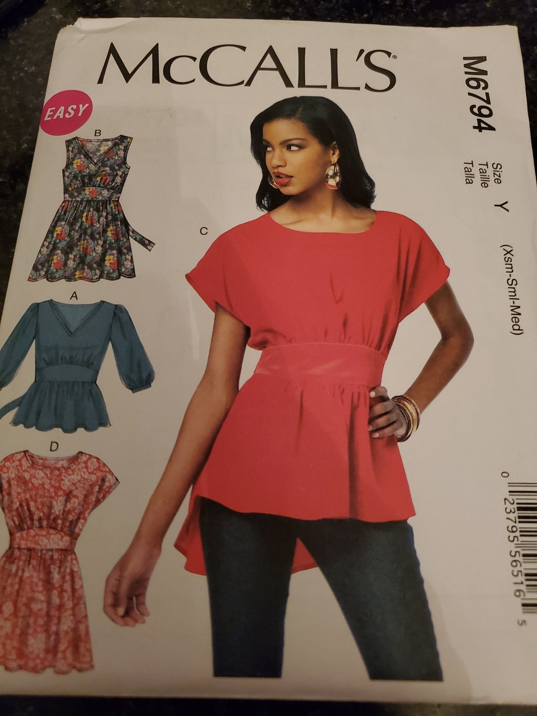 RARE Mccalls 6794 Sewing Pattern Tops and Tunics Sizes Large, Extra ...