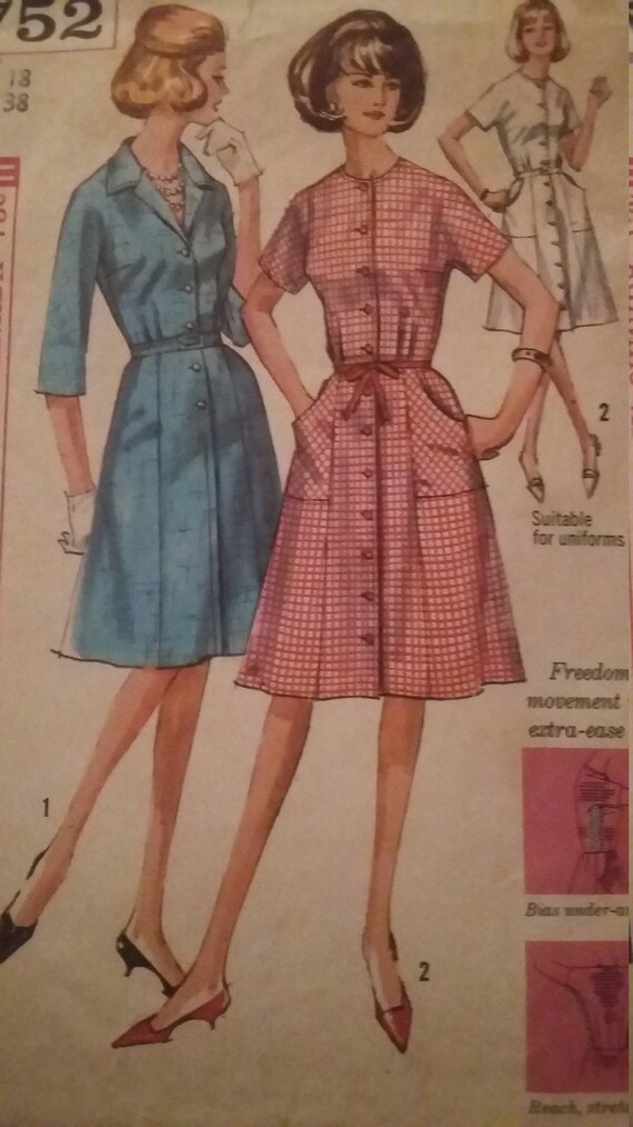 Vintage Simplicity 5752 Sewing Pattern Size 18 Bust 38 | Etsy