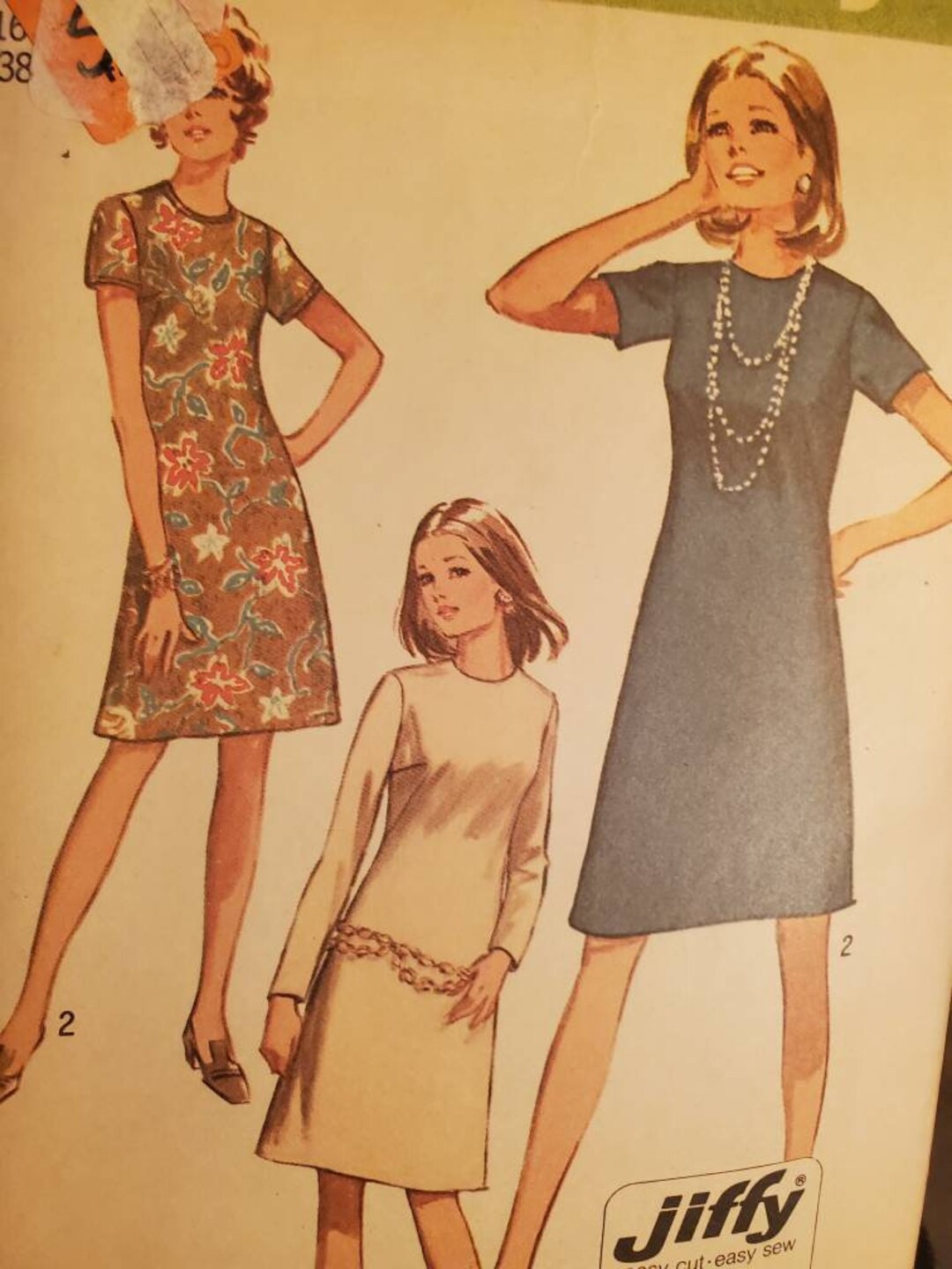RARE Simplicity 9072 Sewing Pattern Jiffy Dress Sixties Size 16 - Etsy