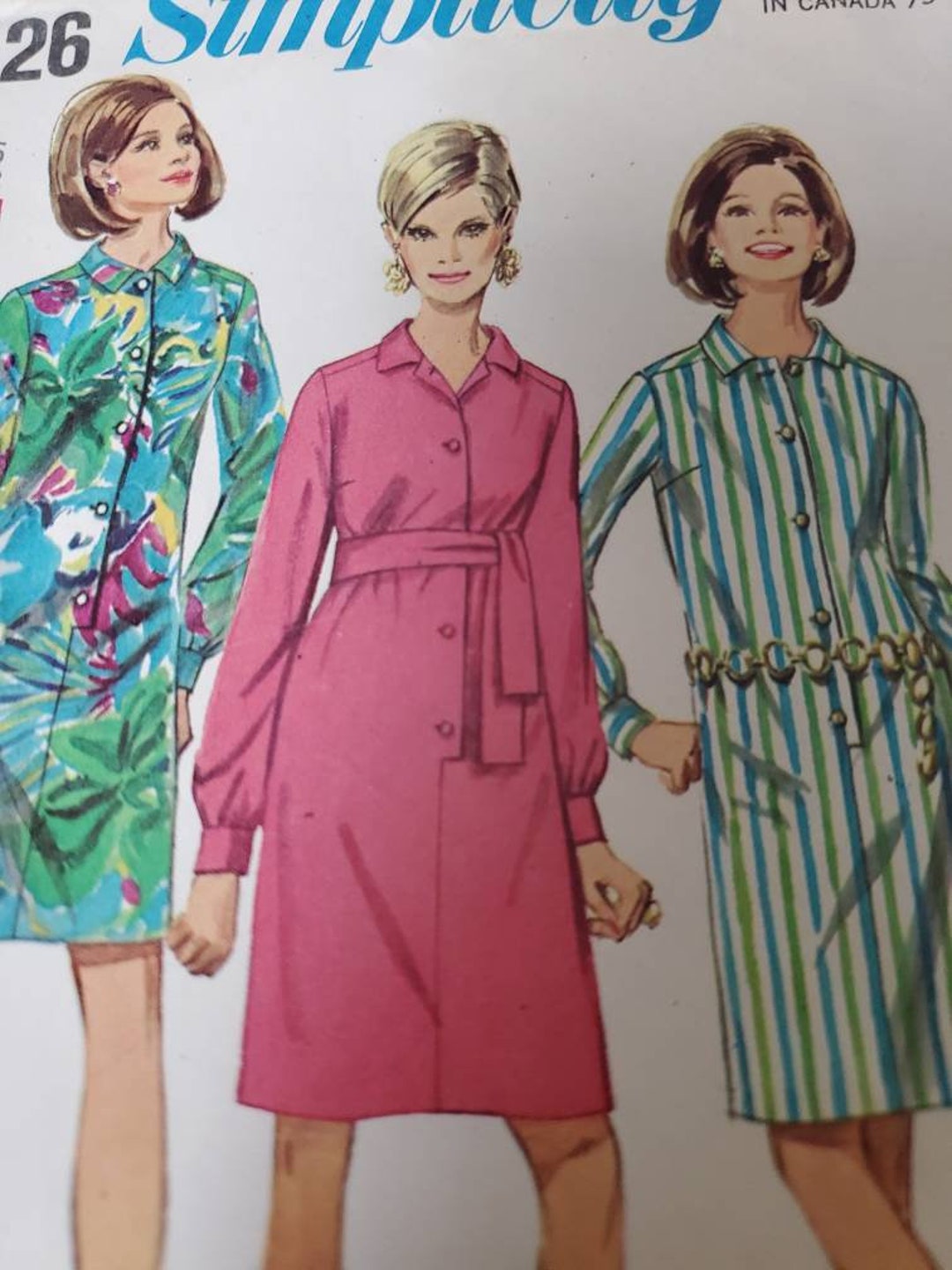 RARE Simplicity 7426 Sewing Pattern Step-in Dress Sixties Size 16 - Etsy UK