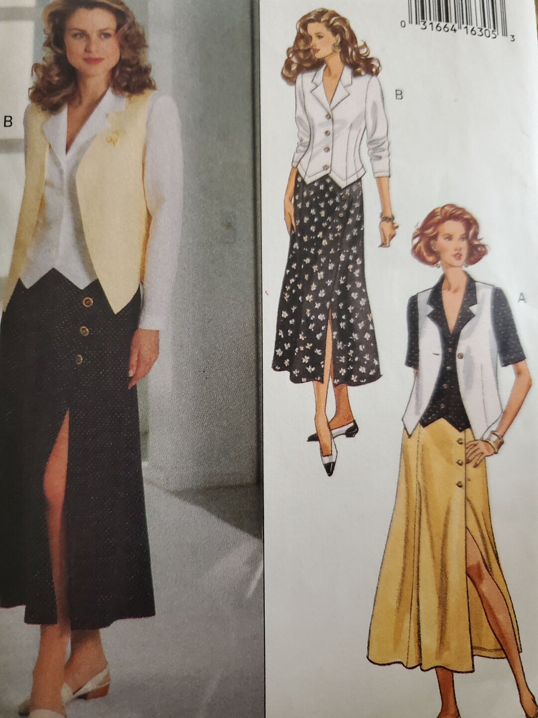 RARE Butterick 6797 Sewing Pattern Sizes 6-8-10 Vest, Top and Skirt ...