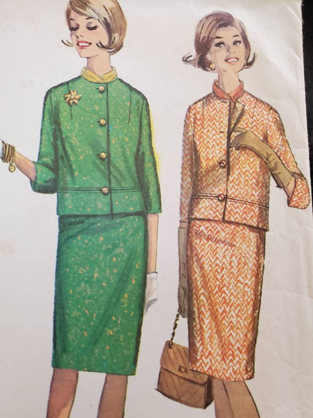 Size 12 1960s Suit Jacket and Skirt Simplicity 6125 Sewing Pattern Bust ...