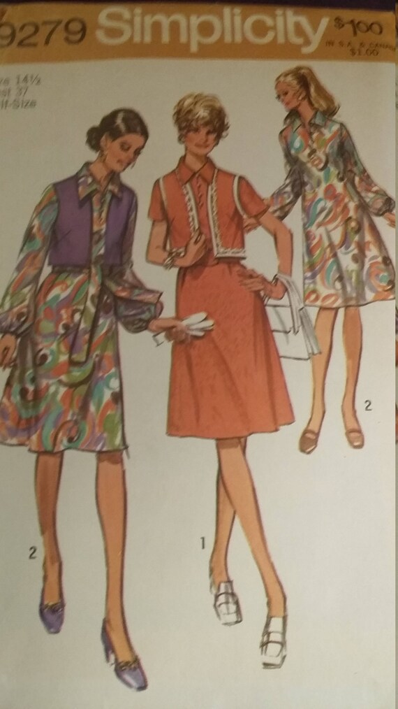 UNCUT and FF Pattern Pieces Vintage Simplicity 9279 Sewing - Etsy