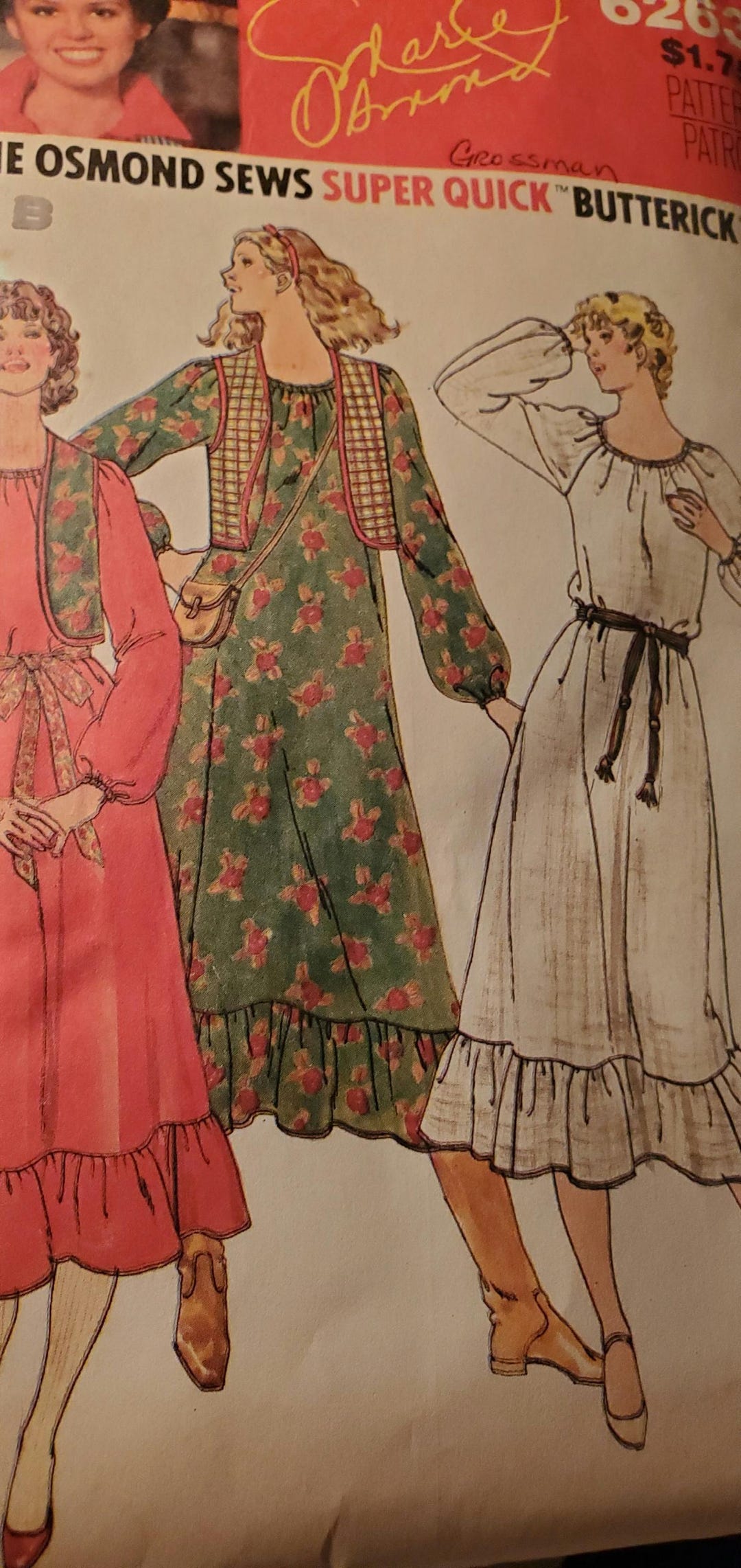 Butterick 6263 Sewing Pattern Marie Osmond Sizes 10-12-14 Dress and ...