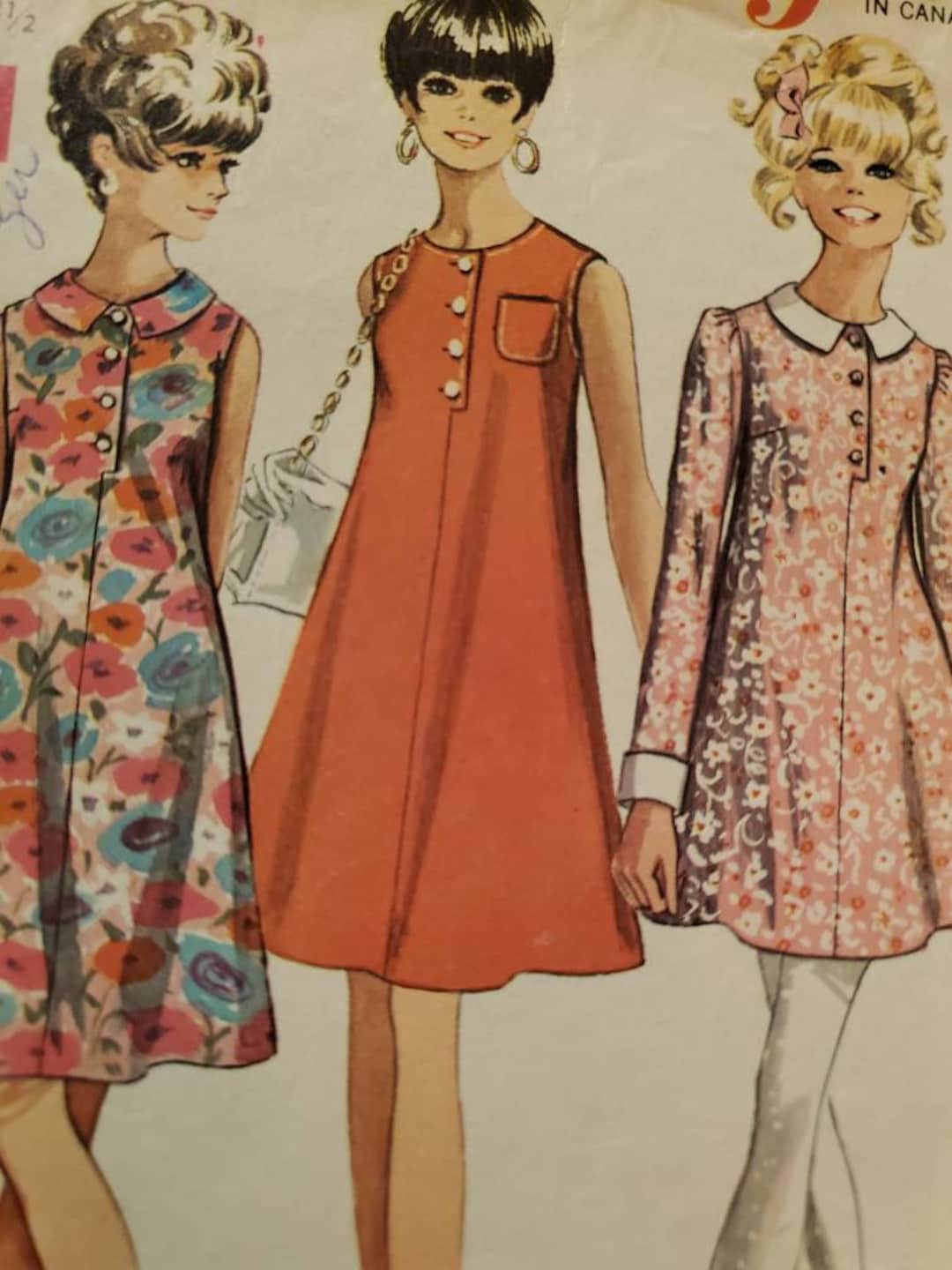 Vintage Simplicity 7683 Sewing Pattern Size 13/14 One-piece Dress in ...