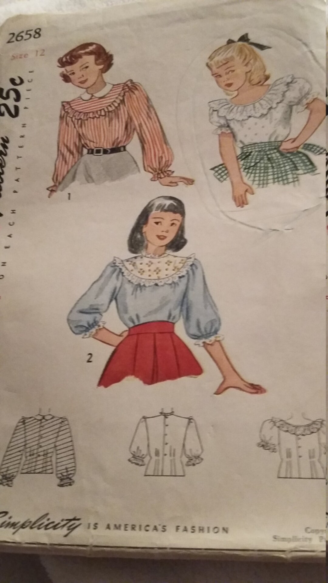 UNCUT and FF Pattern Pieces Vintage Simplicity 2658 Sewing Pattern Size ...