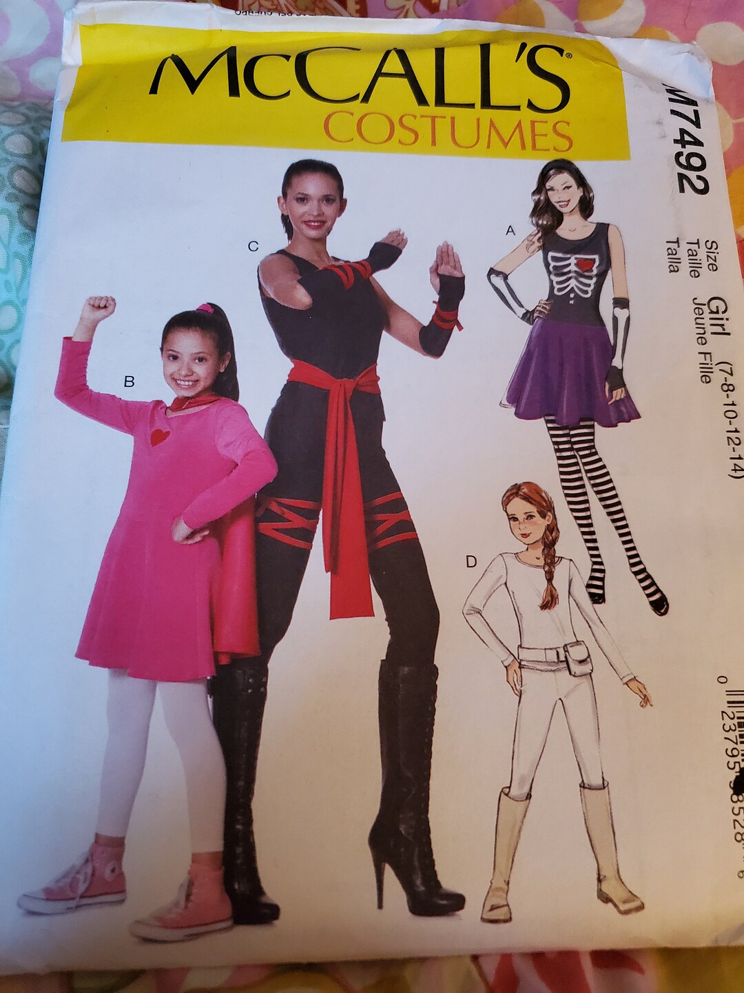 Mccalls 7492 Sewing Pattern Ninja Costumes Adult Size (1) and Girls ...