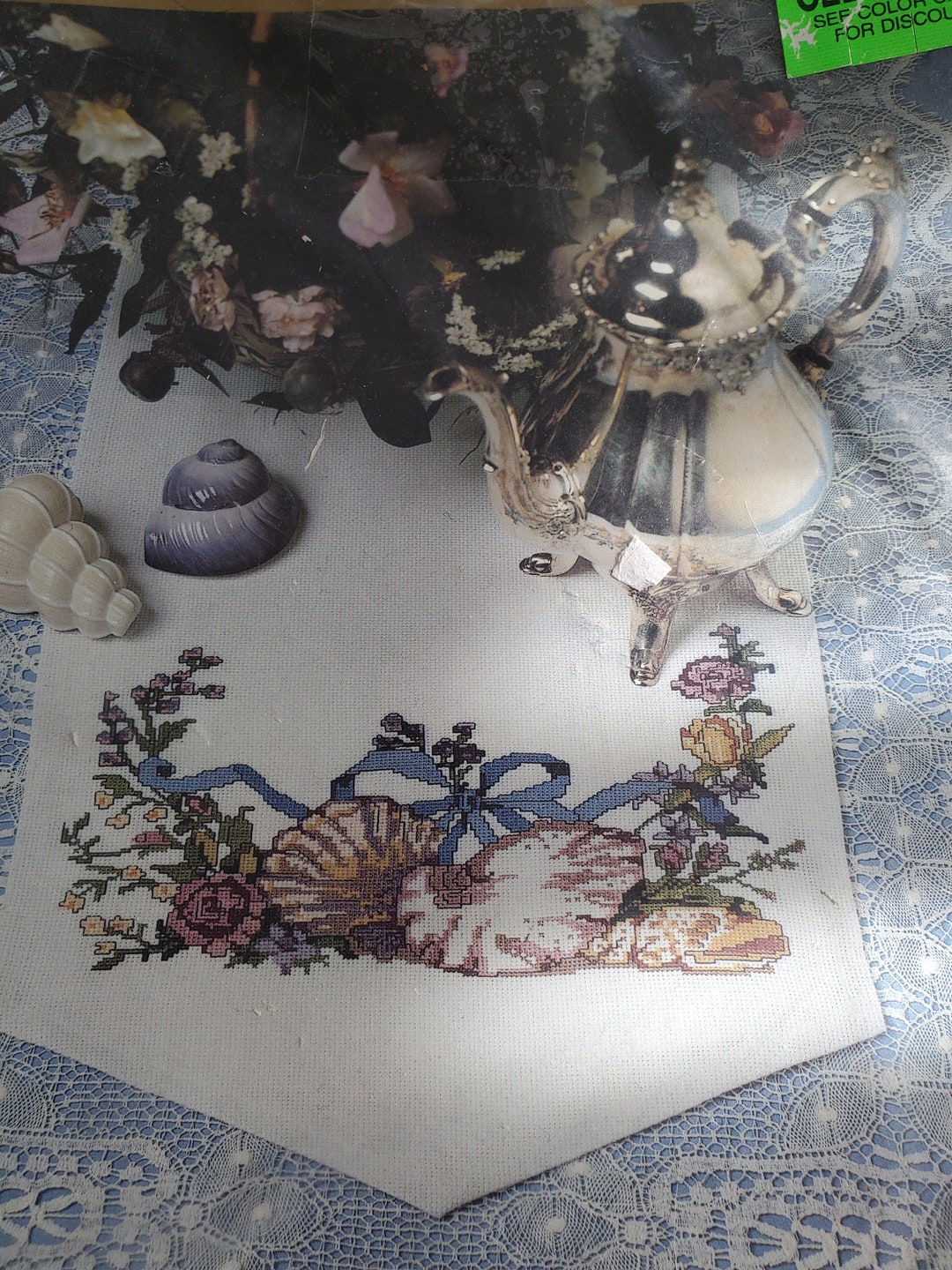 Opened but Never Used Shells Table Runner Cross Stitch Kit Something ...