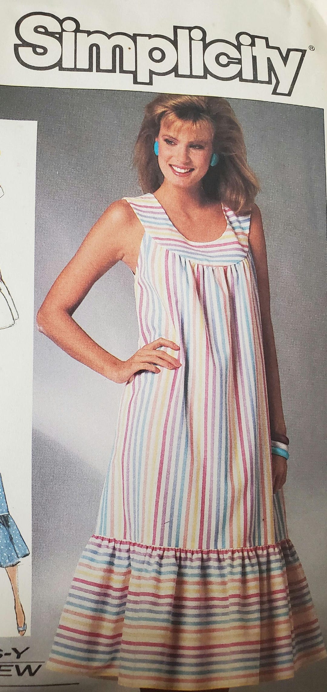 RARE UNCUT and FF Pattern Pieces 1980s Size Large Pullover Ruffled ...