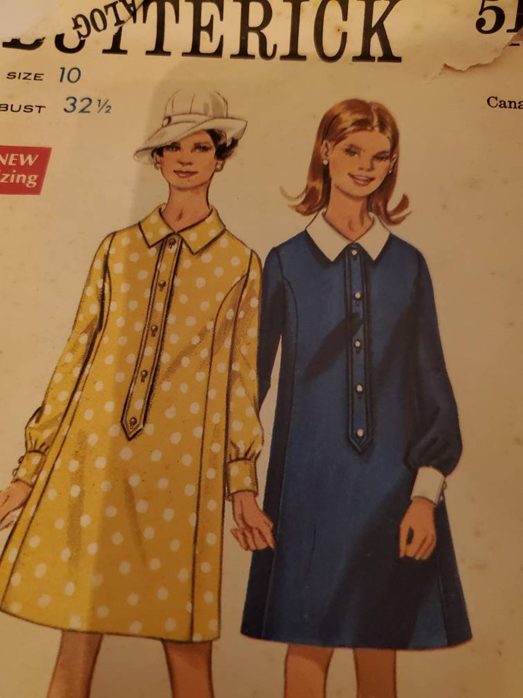RARE Butterick 5133 Sewing Pattern Size 10 Maternity One Piece A-line ...