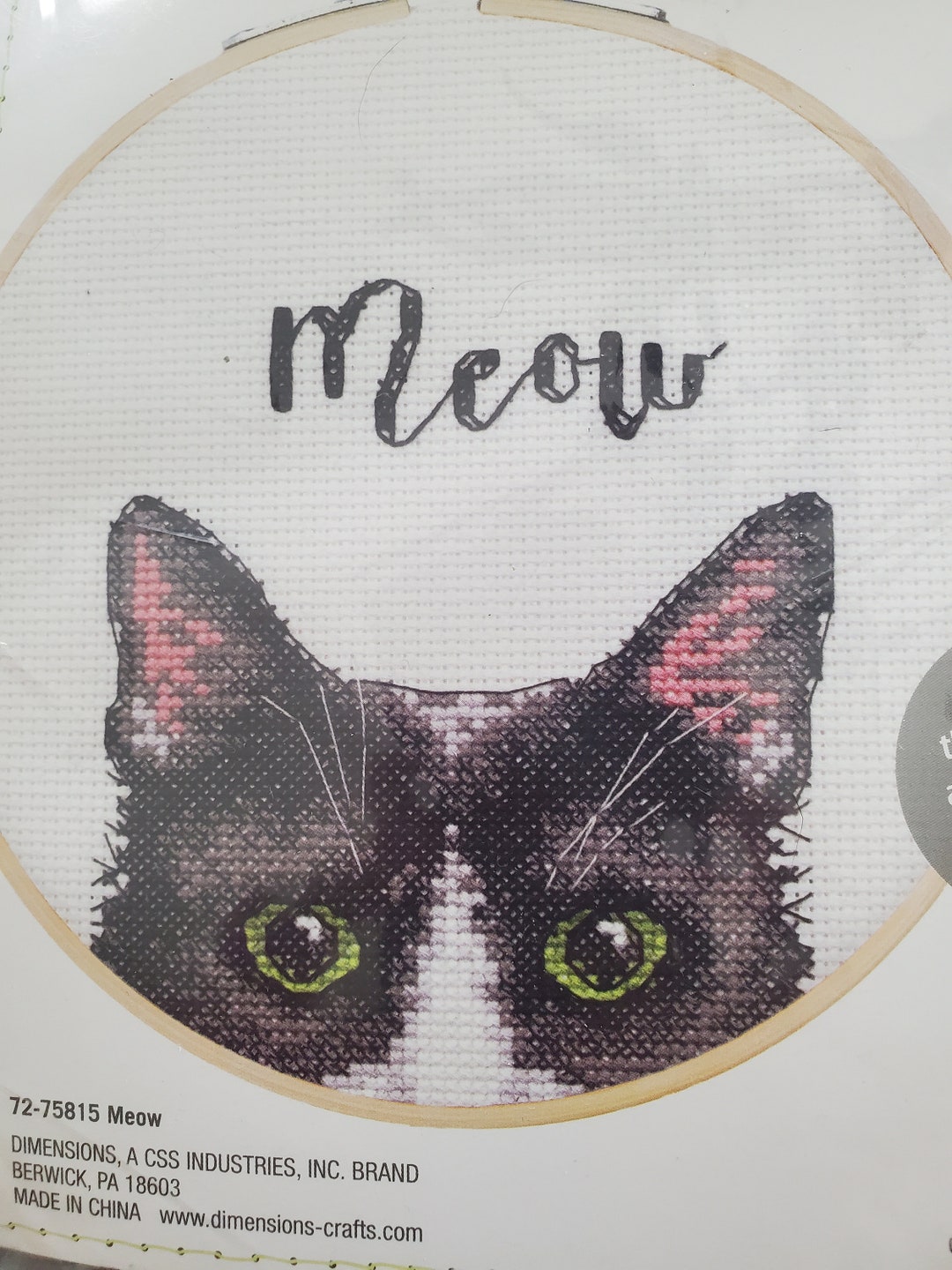 Never Opened Meow Cross Stitch Kit Dimensions 72 85815 Cat Kitty ...