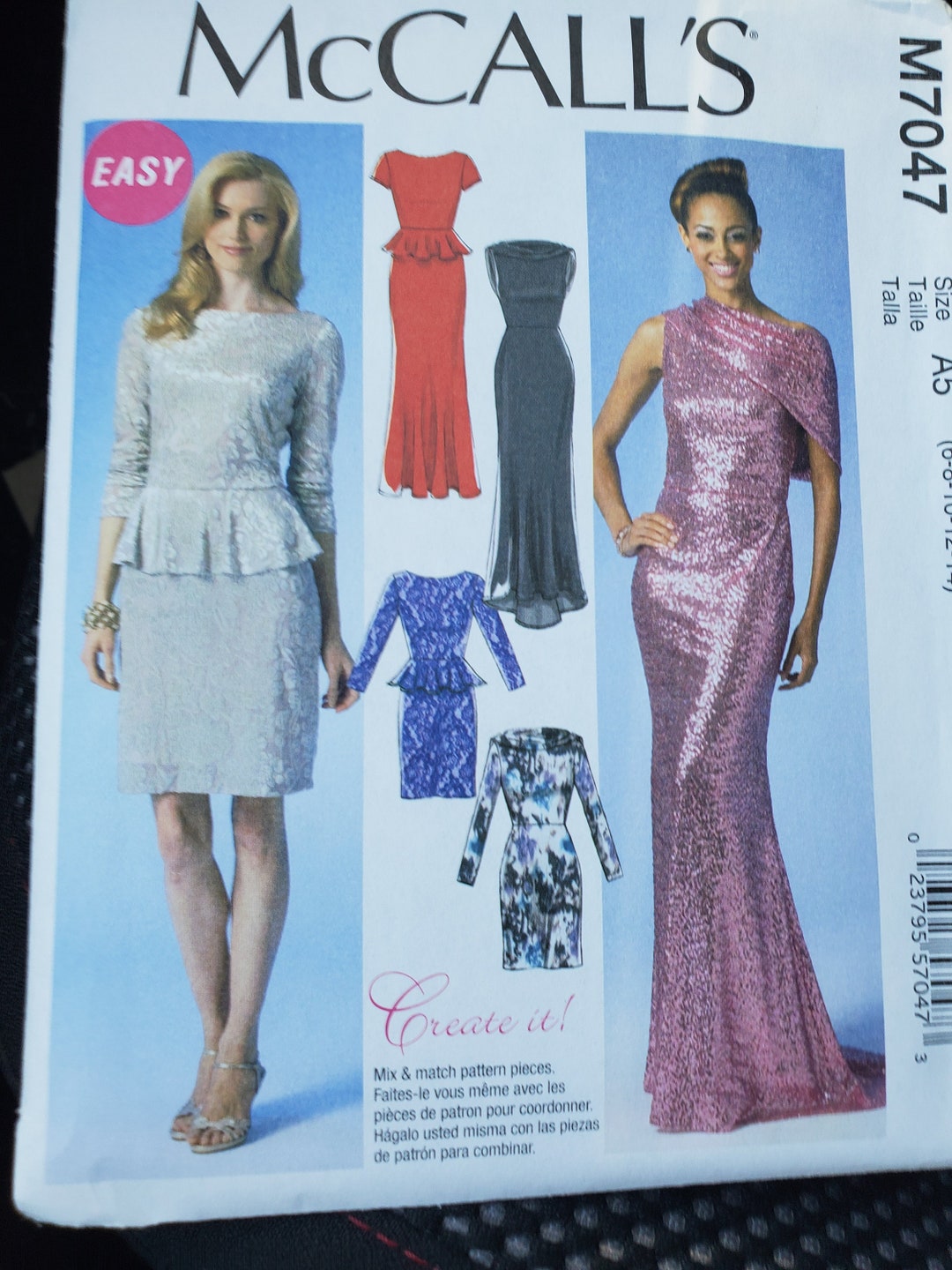 Close-fitting Dress Evening and Cocktail With or Without Peplum - Etsy