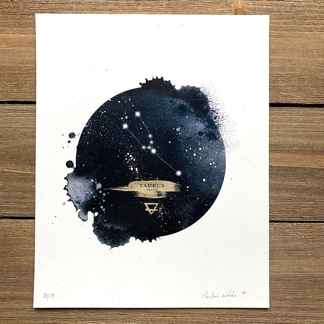 Taurus Art Print Taurus Wall Art Taurus Painting Zodiac Art - Etsy