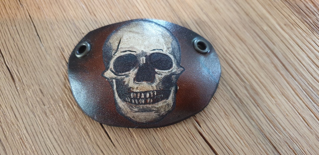 Steampunk Leather Eye Patch , Skull RIGHT EYE - Etsy