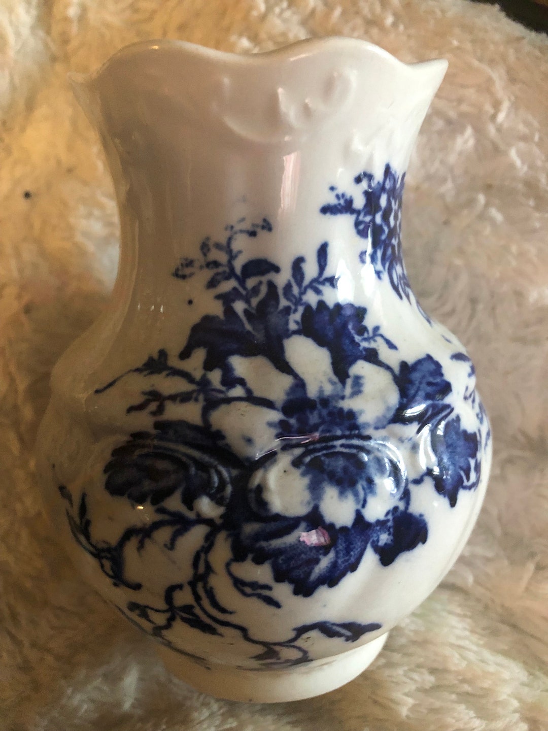 Nancy Pottery Vase Blue White Floral - Etsy