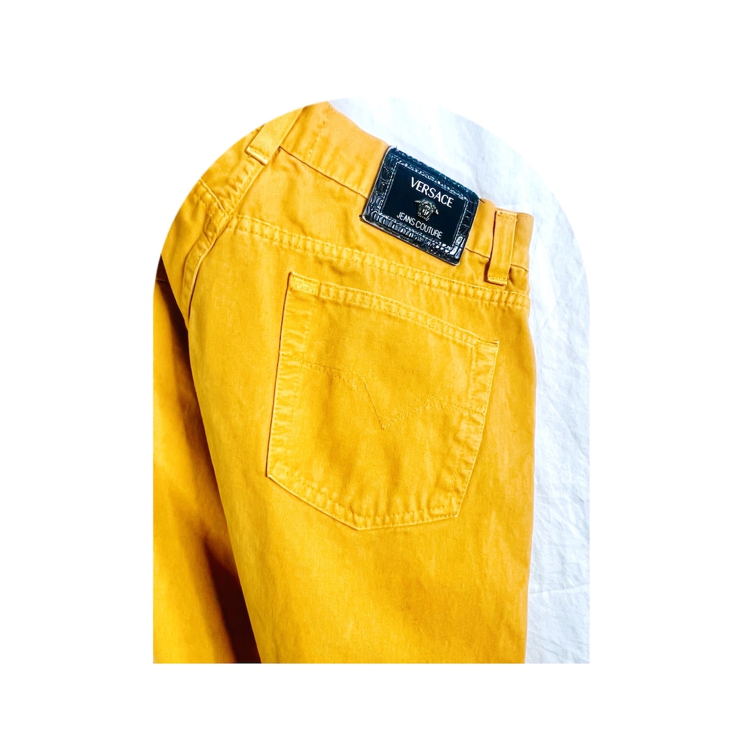 Mustard Yellow Relaxed Versace Jeans - Etsy