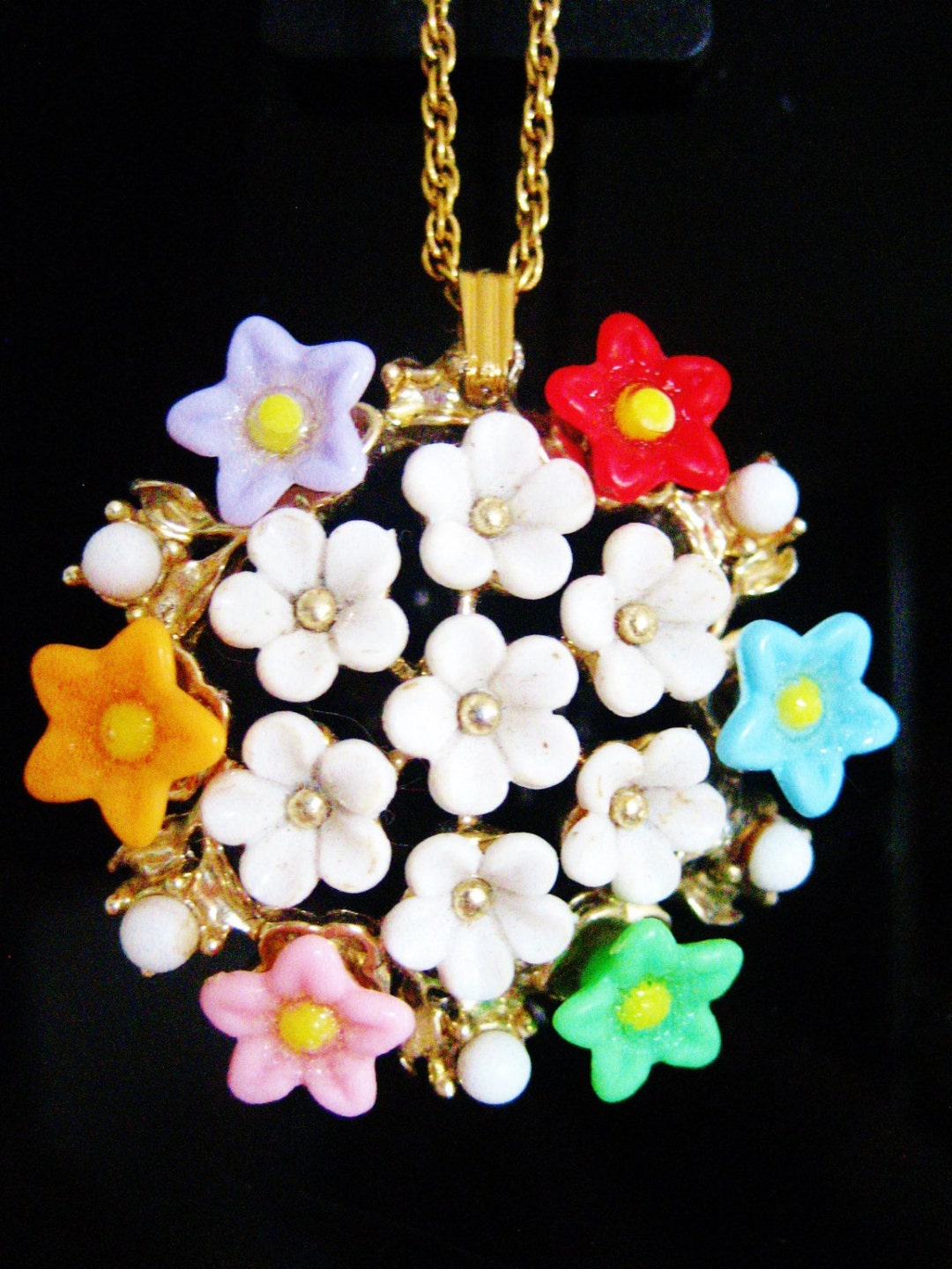 Upcycled Bright Bouquet Bundle Pendant Necklace - Etsy