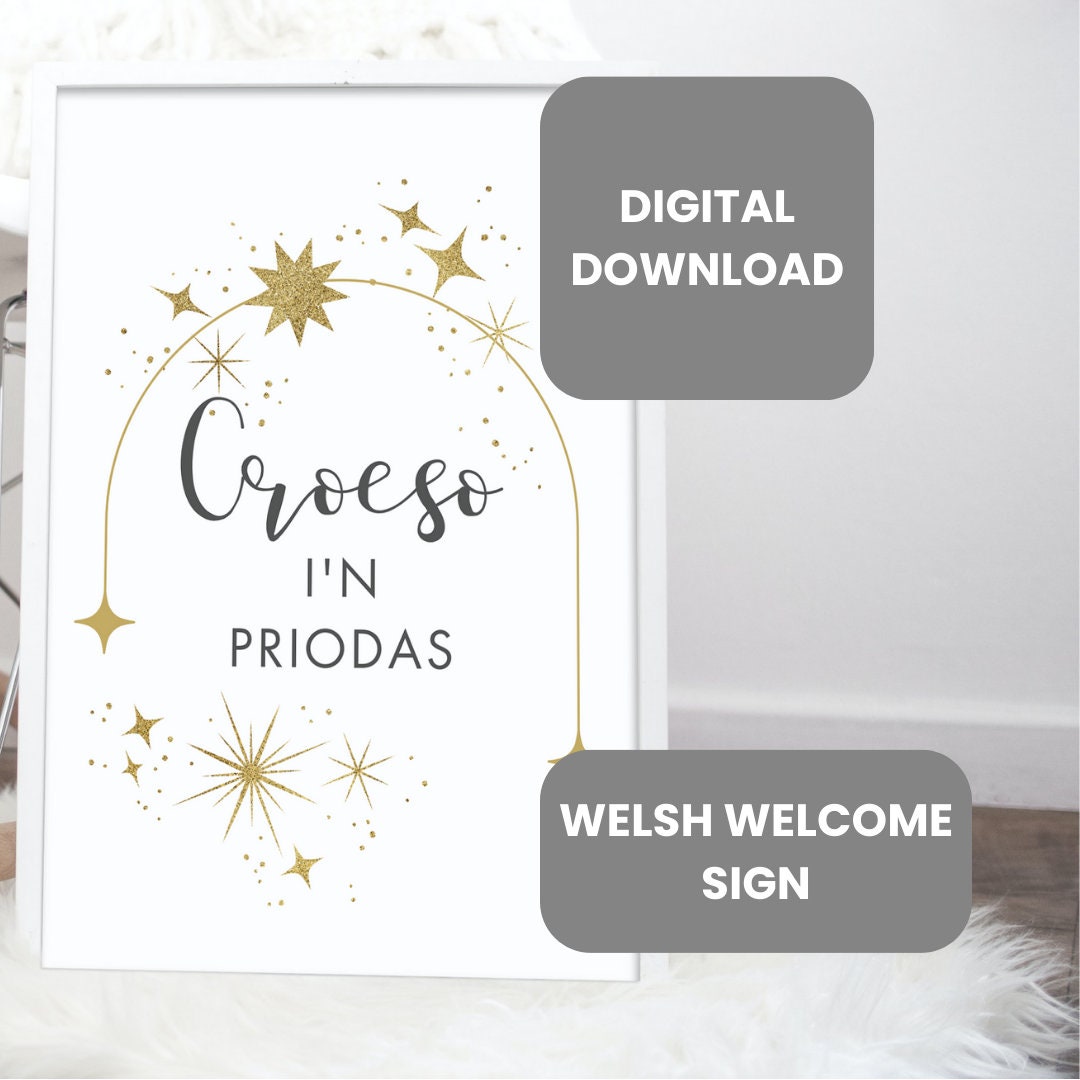 Welsh Wedding Signage Bundle Croeso I'n Priodas Cardiau Anrhegion ...
