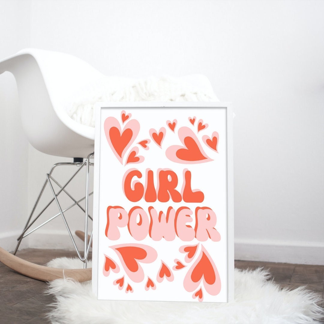GIRL POWER PRINTABLE Digital Feminist Wall Art Female Empowerment Print ...
