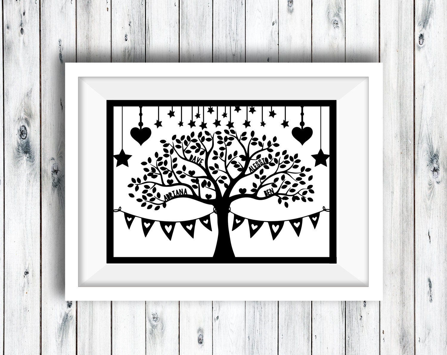 Personalised Paper Cut Family Tree, Family Keepsake, Anniversary Gift ...