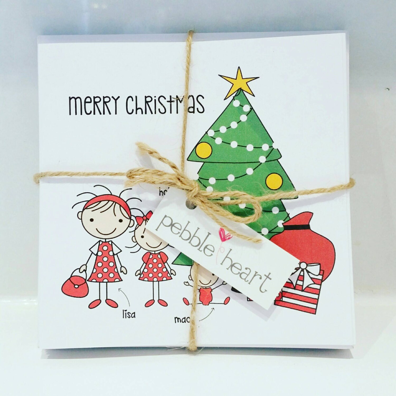 Personalised Stick Family Christmas Cards Stick Family | Etsy