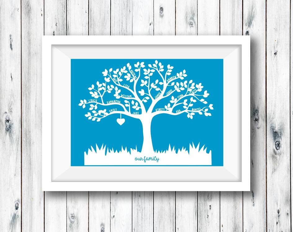 Printable Personalised Family Tree, Family Tree Print, Mother's Day ...