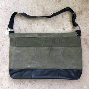 Authentic Re-purposed Military Canvas Leather Tote Bag 015 - Etsy