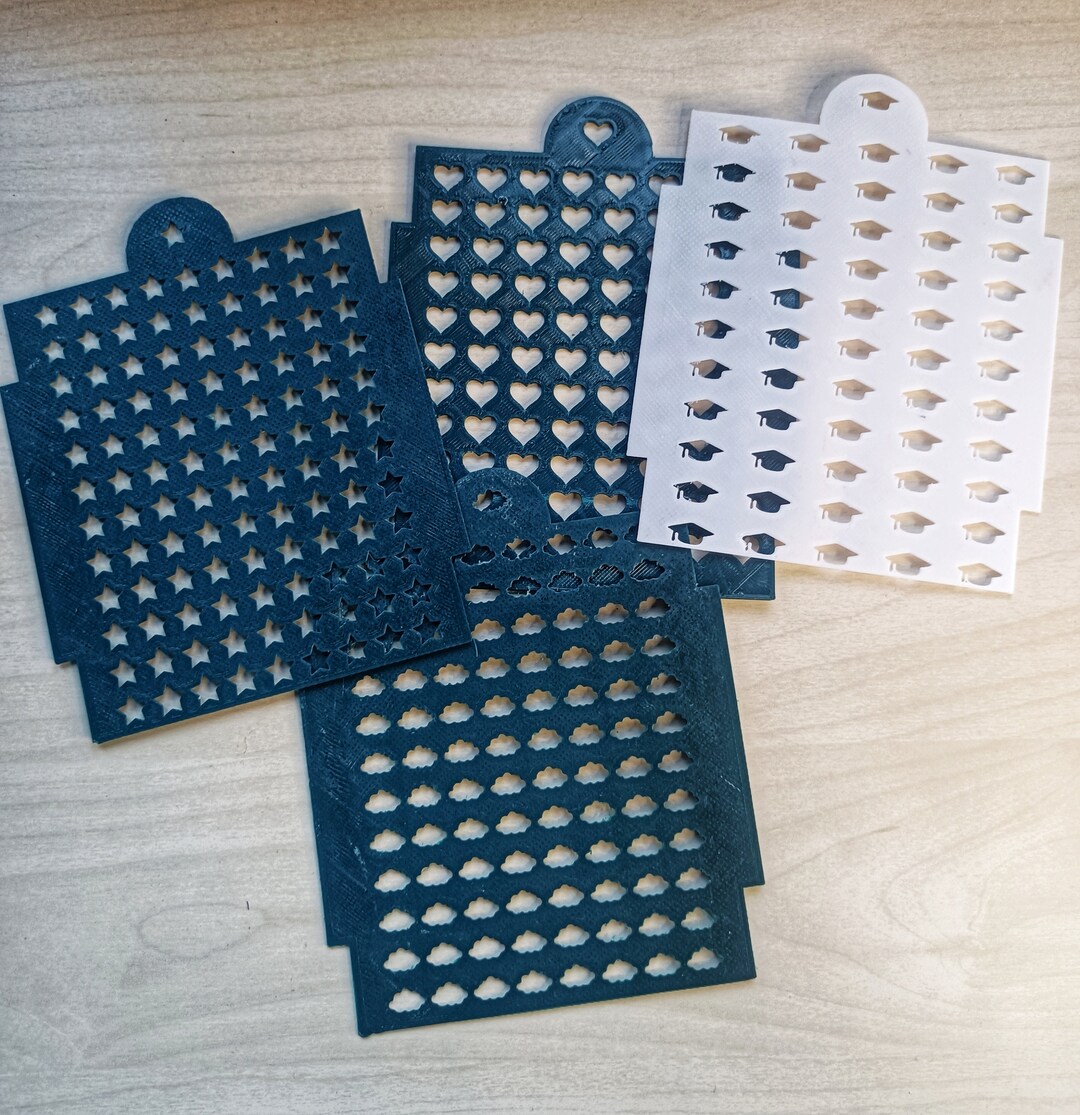 3D Printed Sprinkle Stencils - Heart, Clouds, Graduation Hat, Stars ...