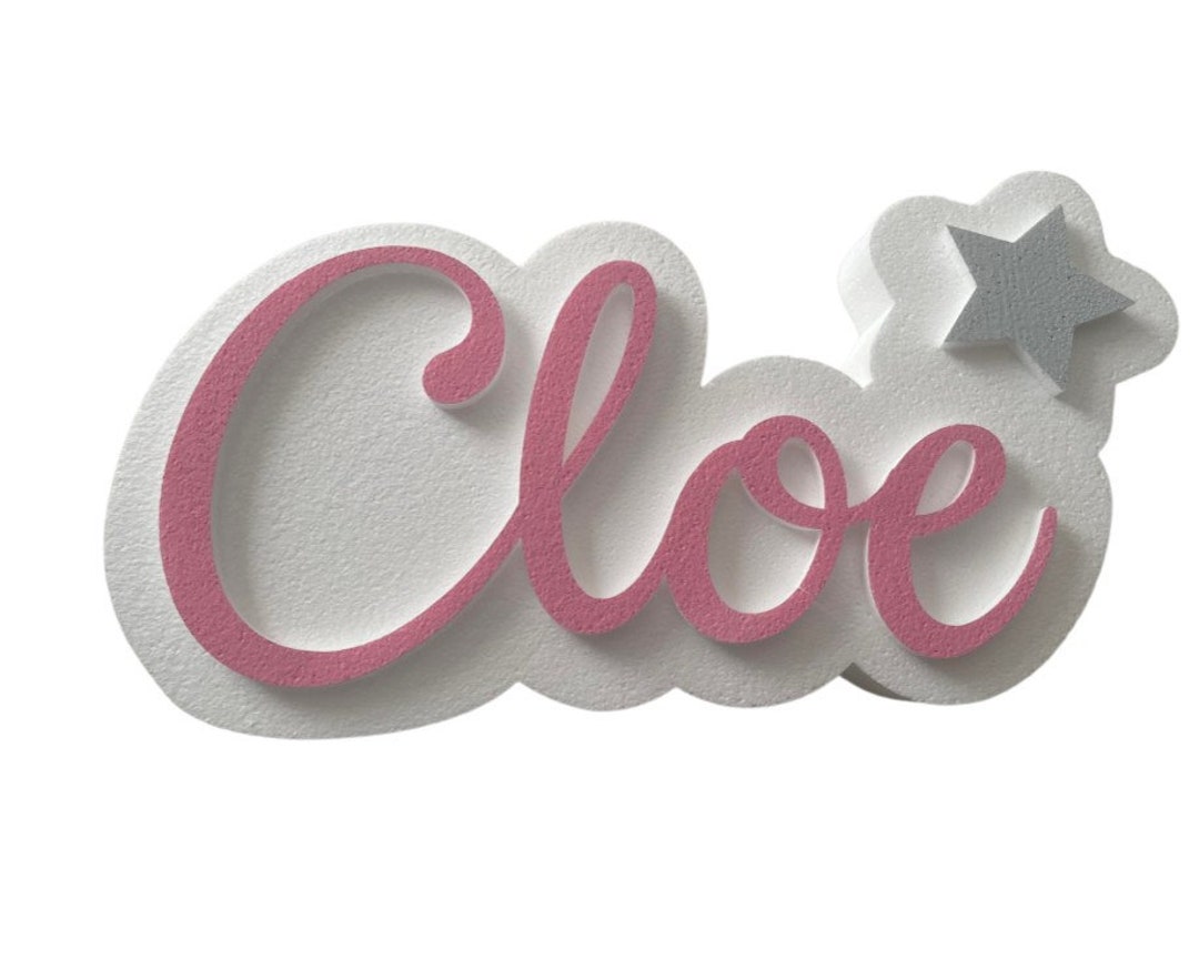 Styrofoam Name on a White Base, Custom Styrofoam Name, Room Decoration ...