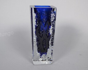 Glass Block Vase by the German Company Ingrid Signed IG 3076 | Etsy