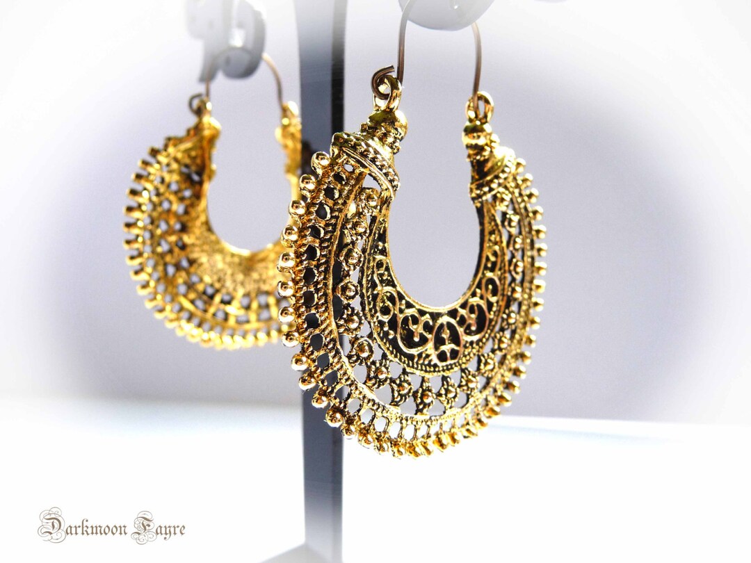 Tribal Gypsy Style Hoop Earring With Hypo-allergenic Niobium Ear-wires ...