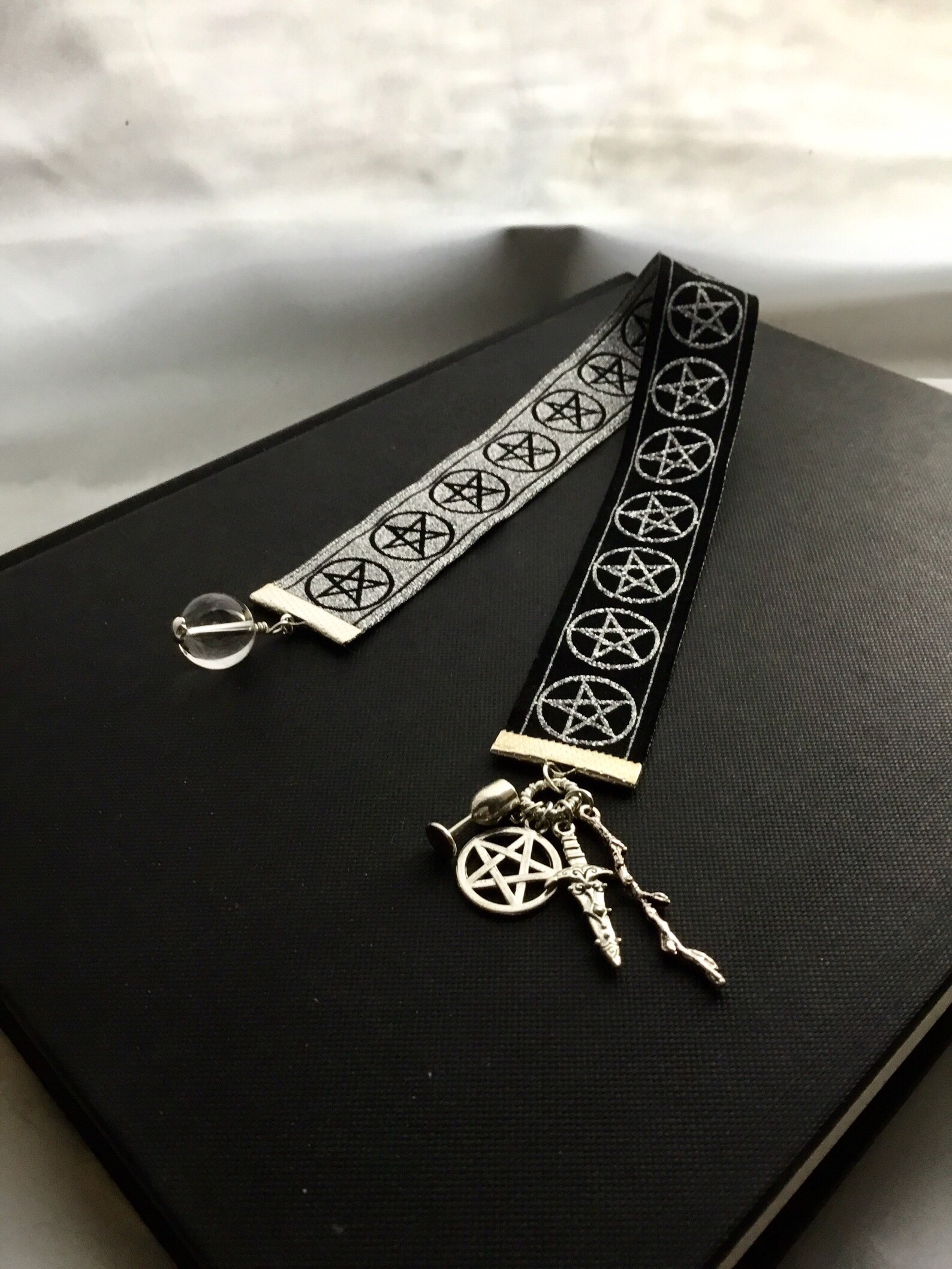 Fortuneteller's Bookmark With Tarot Suit Charms and Pentacle Weave ...