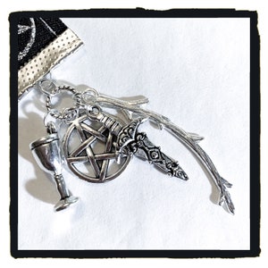 Fortuneteller's Bookmark With Tarot Suit Charms and Pentacle Weave ...