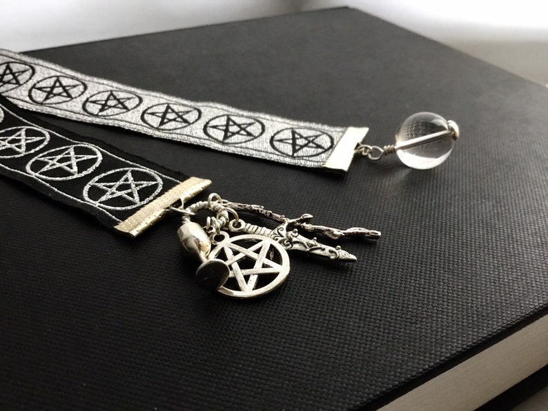 Fortuneteller's Bookmark With Tarot Suit Charms and Pentacle Weave ...
