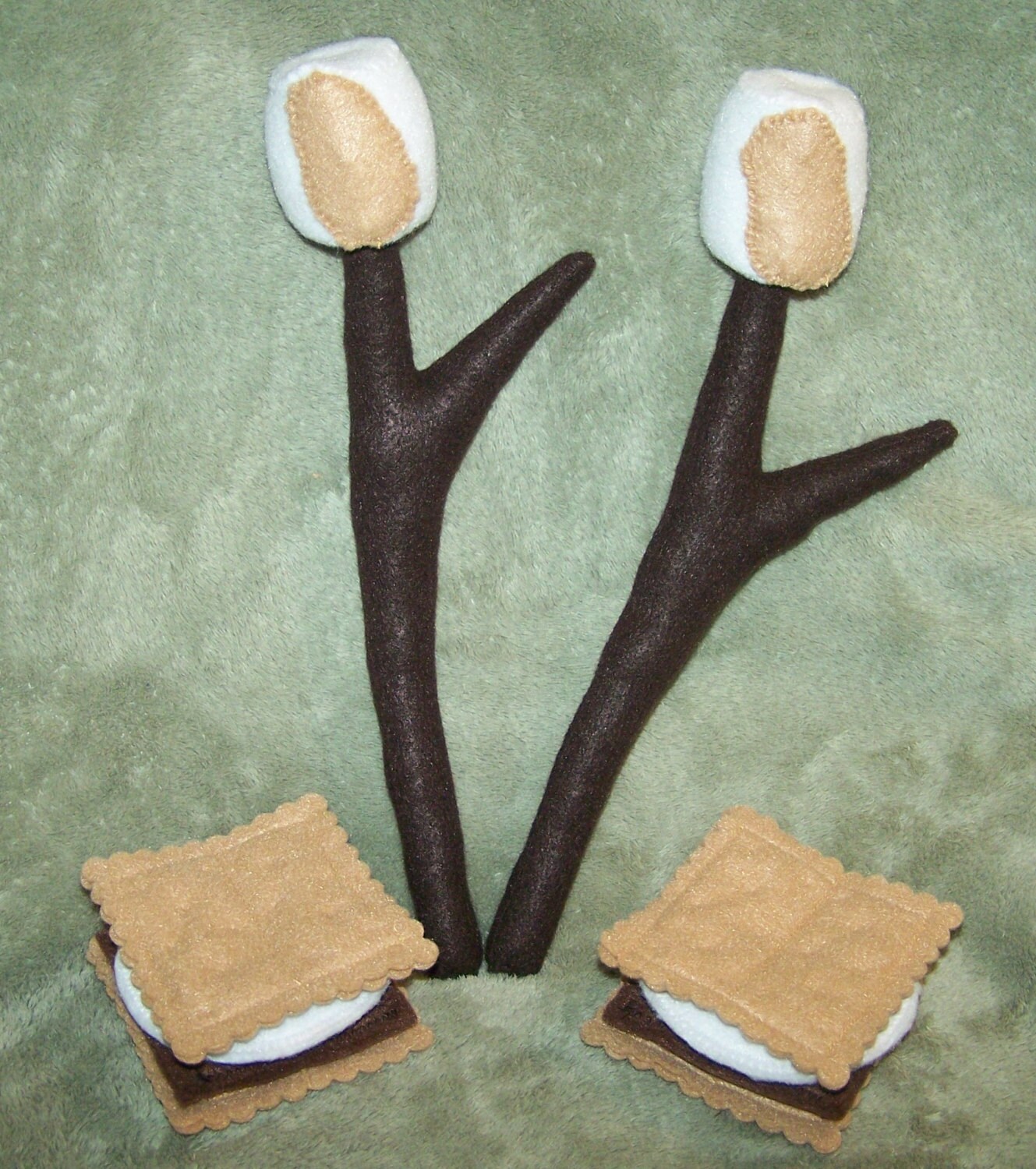 Set Of 4 Felt Campfire Accessories Smores And Roasting Etsy