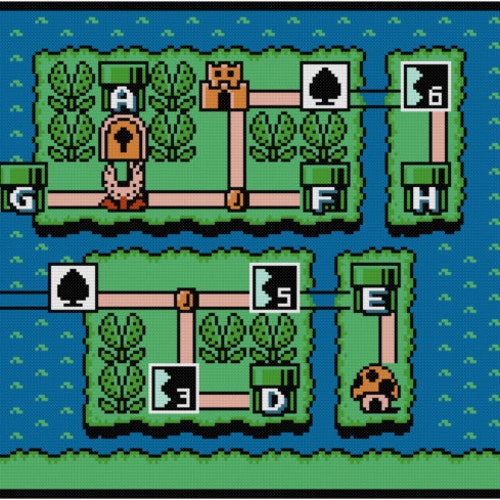 Super Mario Bros 3 World 1 Map Cross Stitch Pattern Etsy