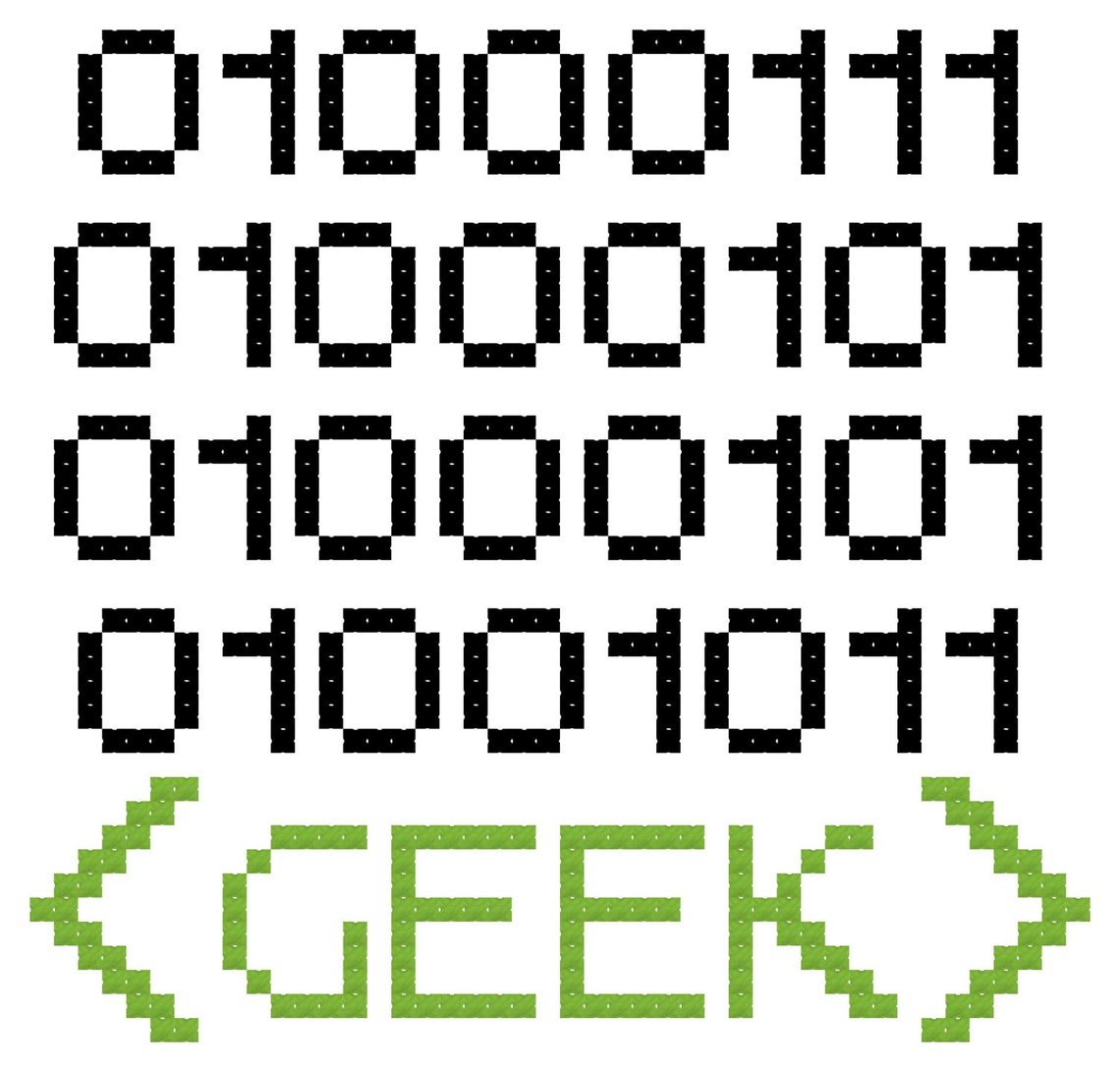 Binary GEEK Cross Stitch Pattern PDF Instant Download - Etsy UK