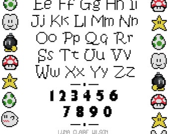 Mario Baby Birth Record Cross Stitch Pattern PDF - Etsy