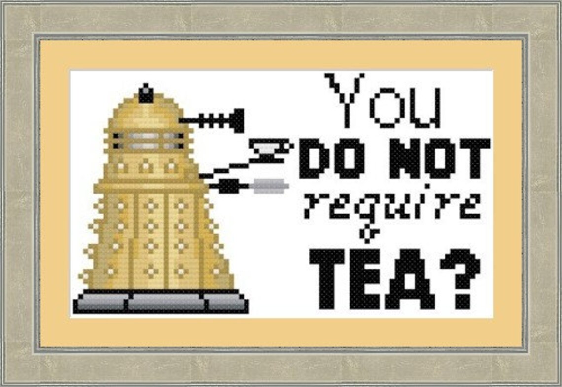 Dalek Tea Cross Stitch Pattern PDF Instant Download - Etsy UK