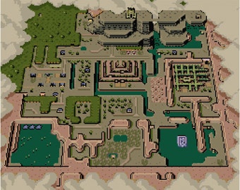 Hyrule Light World Map Cross Stitch Pattern - Etsy