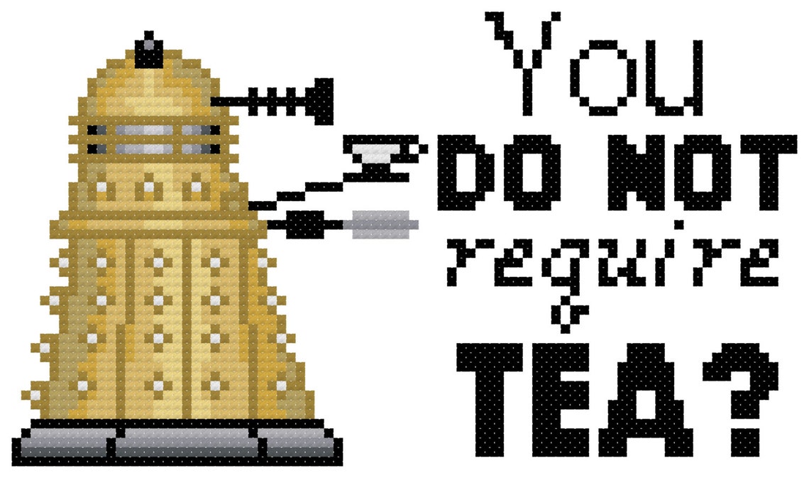 Dalek Tea Cross Stitch Pattern PDF Instant Download - Etsy UK