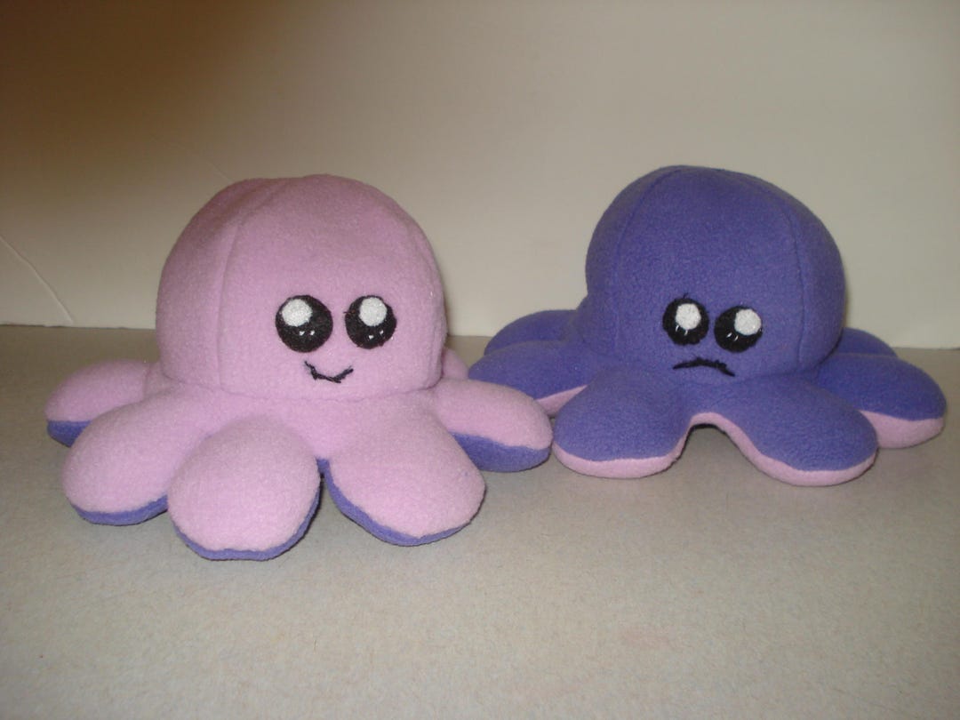 Reversible Cuddly Octopus Plush – Orchid & Purple | Handmade Soft ...