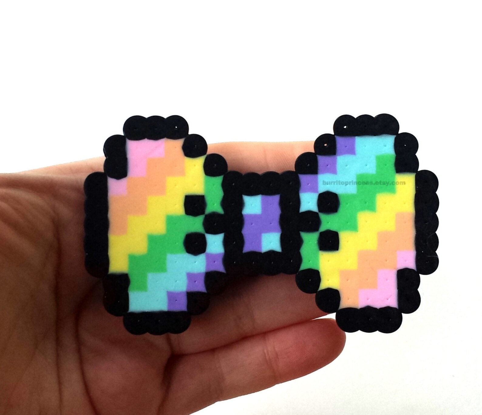 Pastel Rainbow Bow - Pastel Goth Hair Bow - 8 Bit Hair Bow - Pastel ...