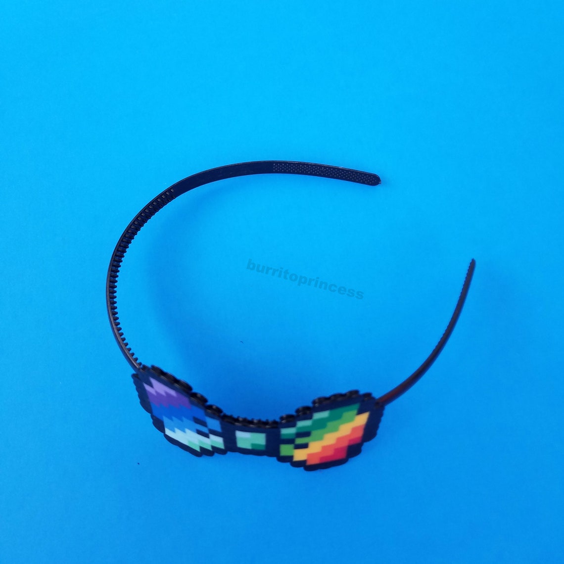 Rainbow Pixel 8 Bit Bow Headband - Pixel Bow Hair Accessory - Pixel 8 ...