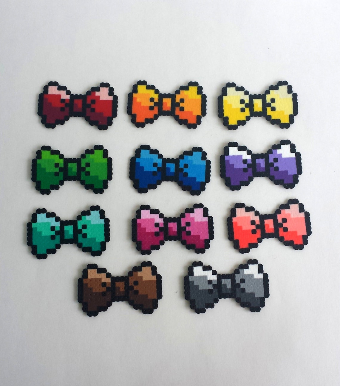 Ombre Hair Bows or Bow Ties 8 Bit and Pixel Hair Bows and | Etsy